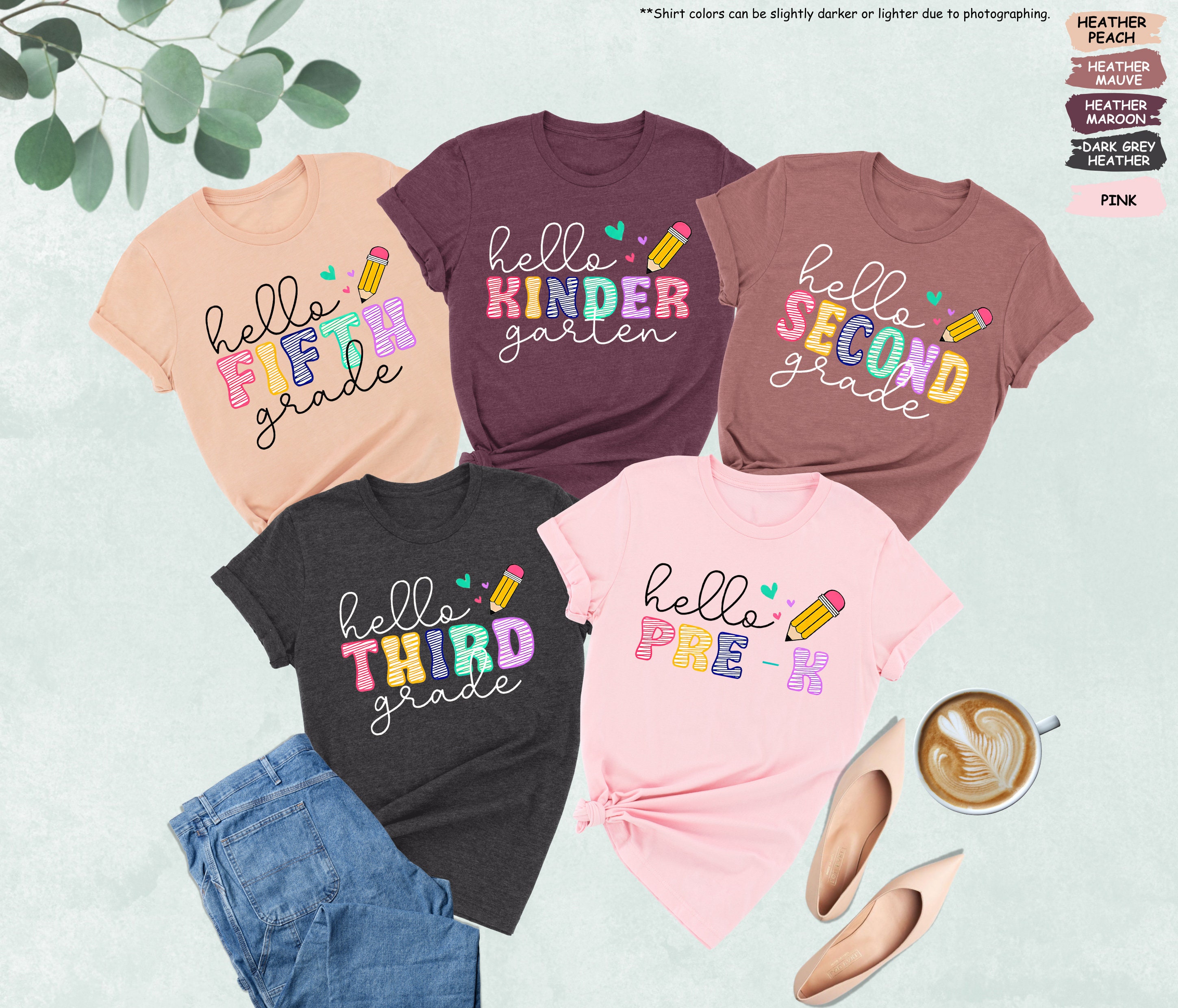 Hello Grade Shirts, Custom Back to School Shirt, Back to School Grade ...
