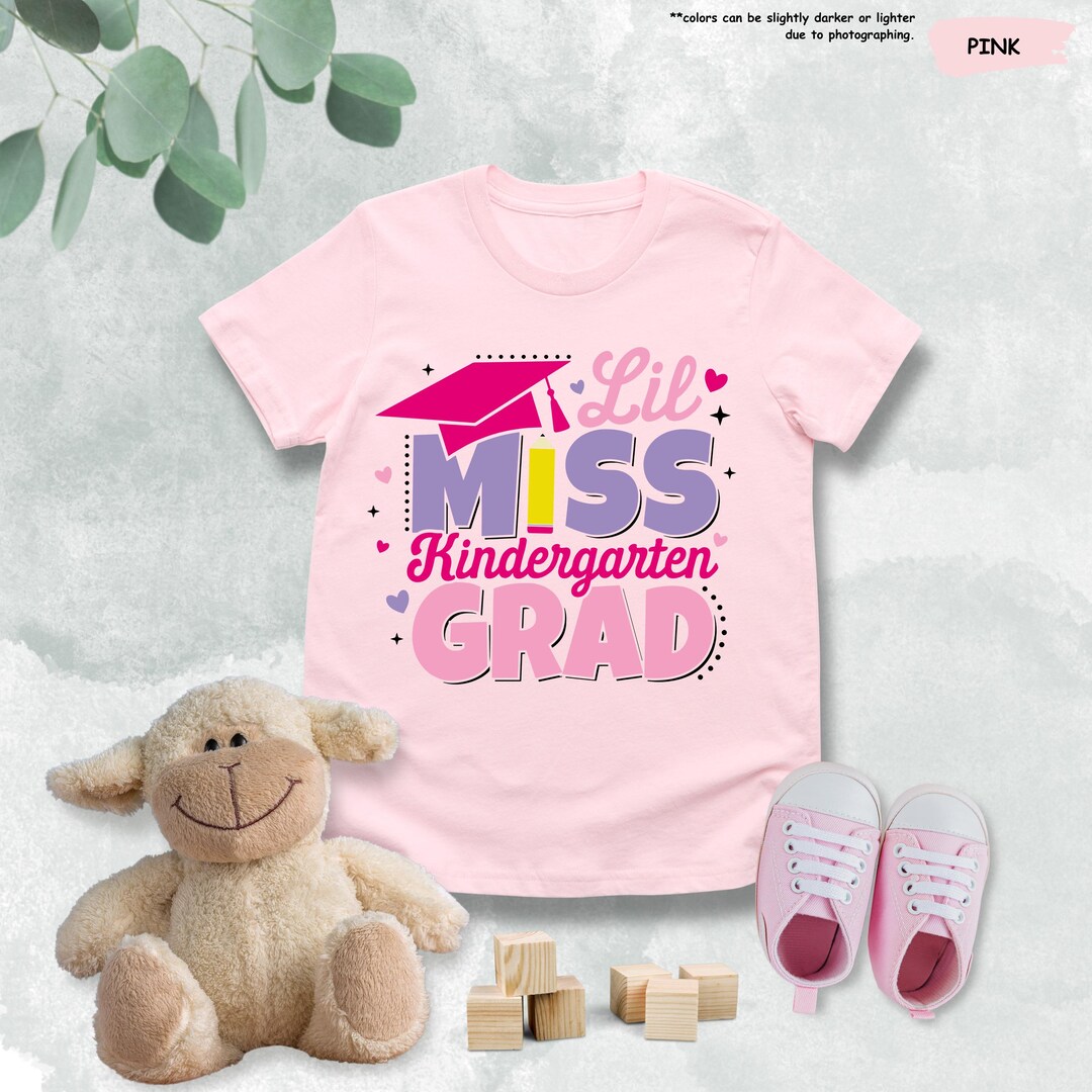 Lil Miss Kindergarten Grad Shirt, Girl Kids Kindergarten Tee ...