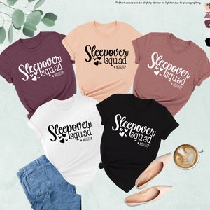 Sleepover Squad Shirts, Sleepover Shirt, Sleepover Gifts,slumber Party ...