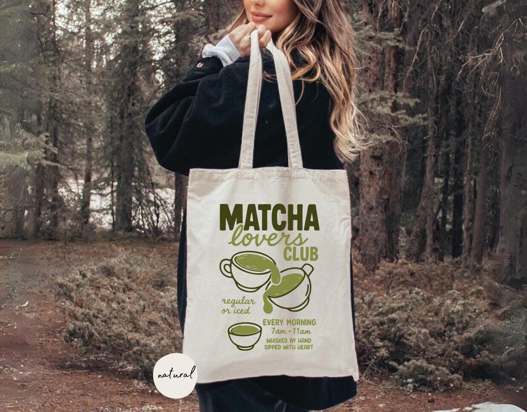 Matcha Lovers Club Tote Bag, Matcha Lover Tote Bag, Matcha Tote Bag ...