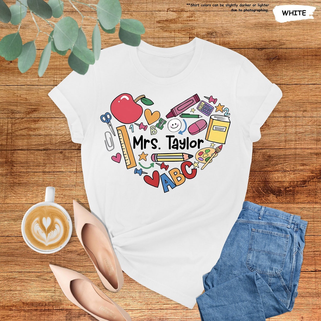 Custom Teacher Shirt, Personalized Name Teacher Sweatshirt, Gift for ...