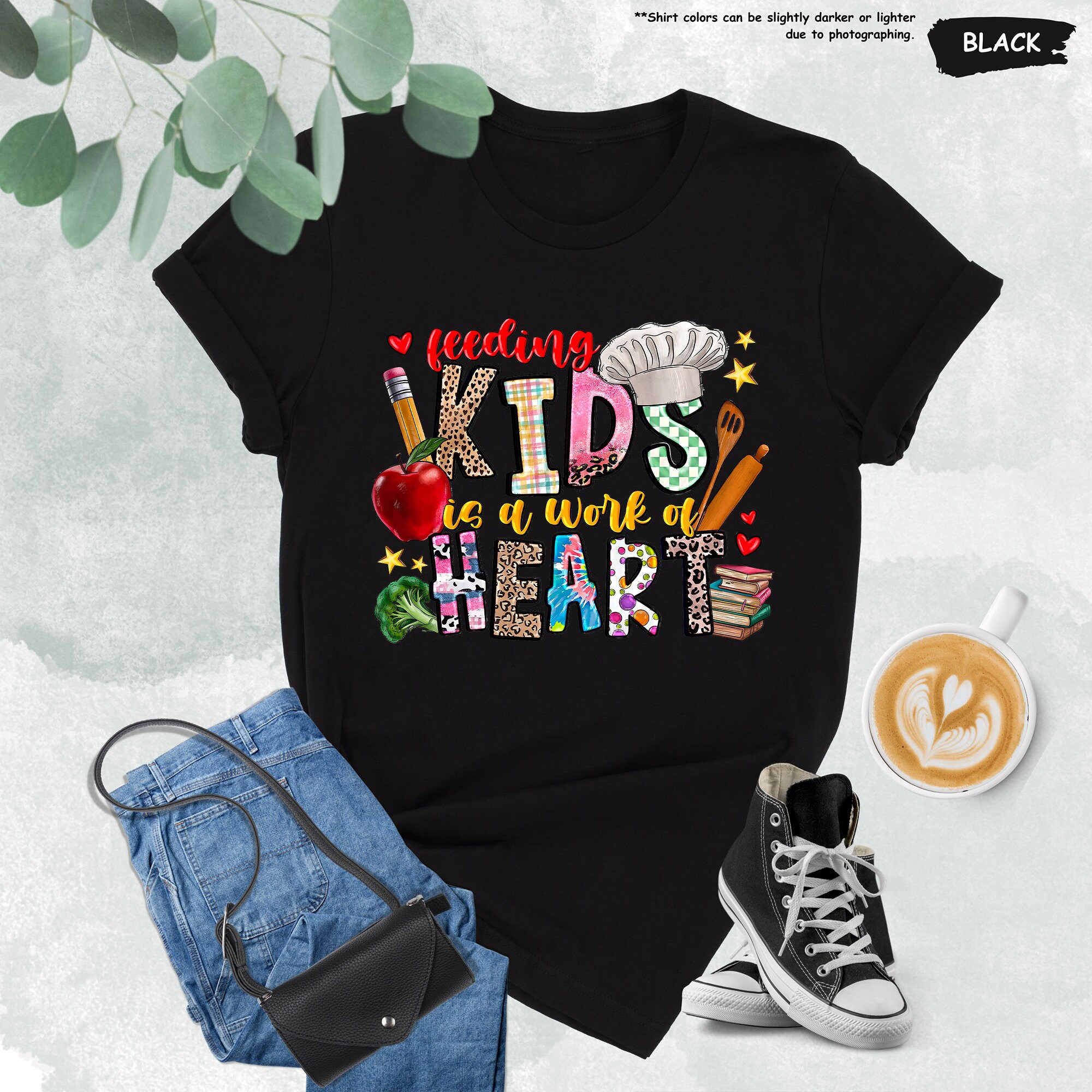 Feeding Kids is A Work of Heart Shirt, Cafeteria Worker Shirt, Lunch ...