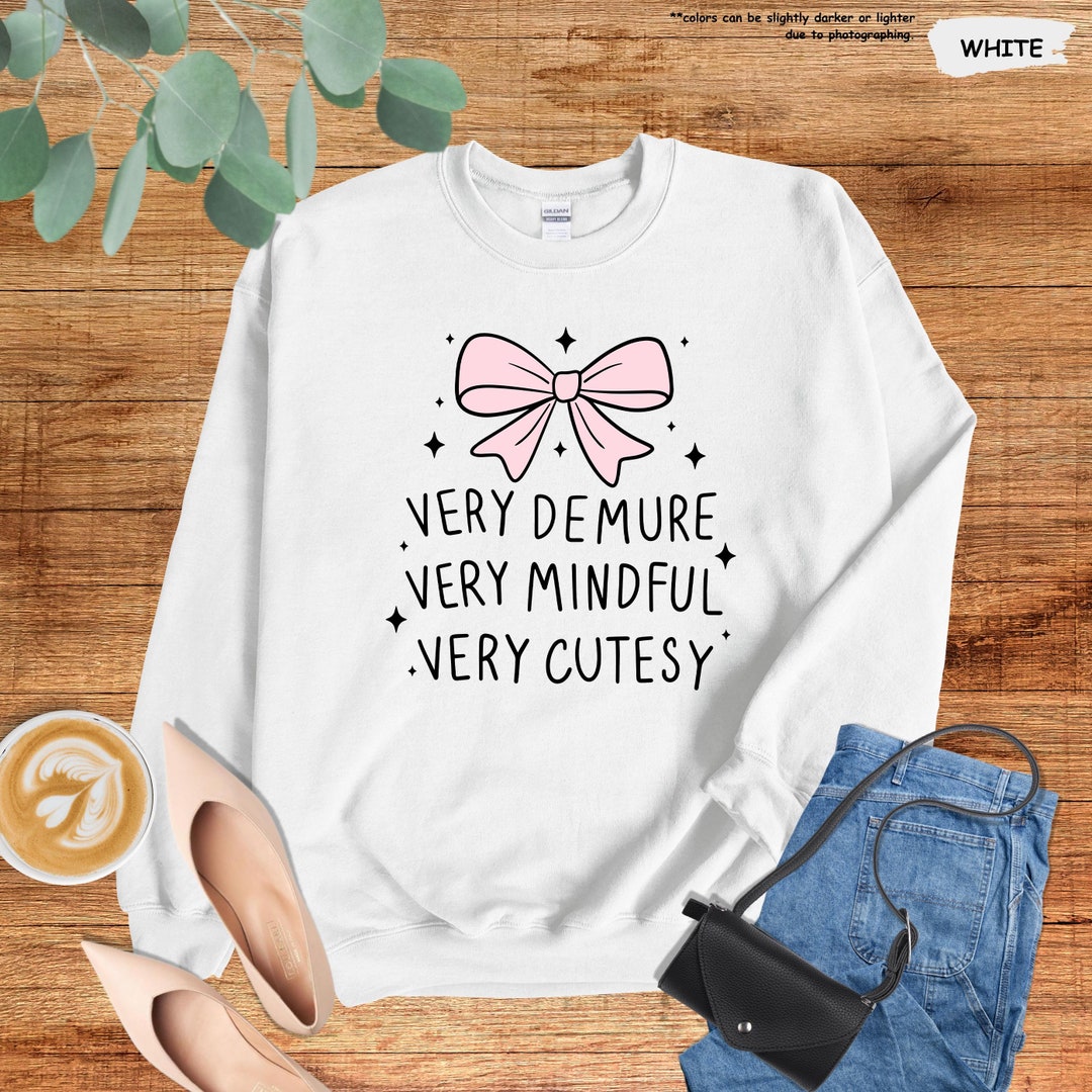 Very Demure Very Mindful Sweatshirt Women, Pink Coquette Bow Hoodie ...