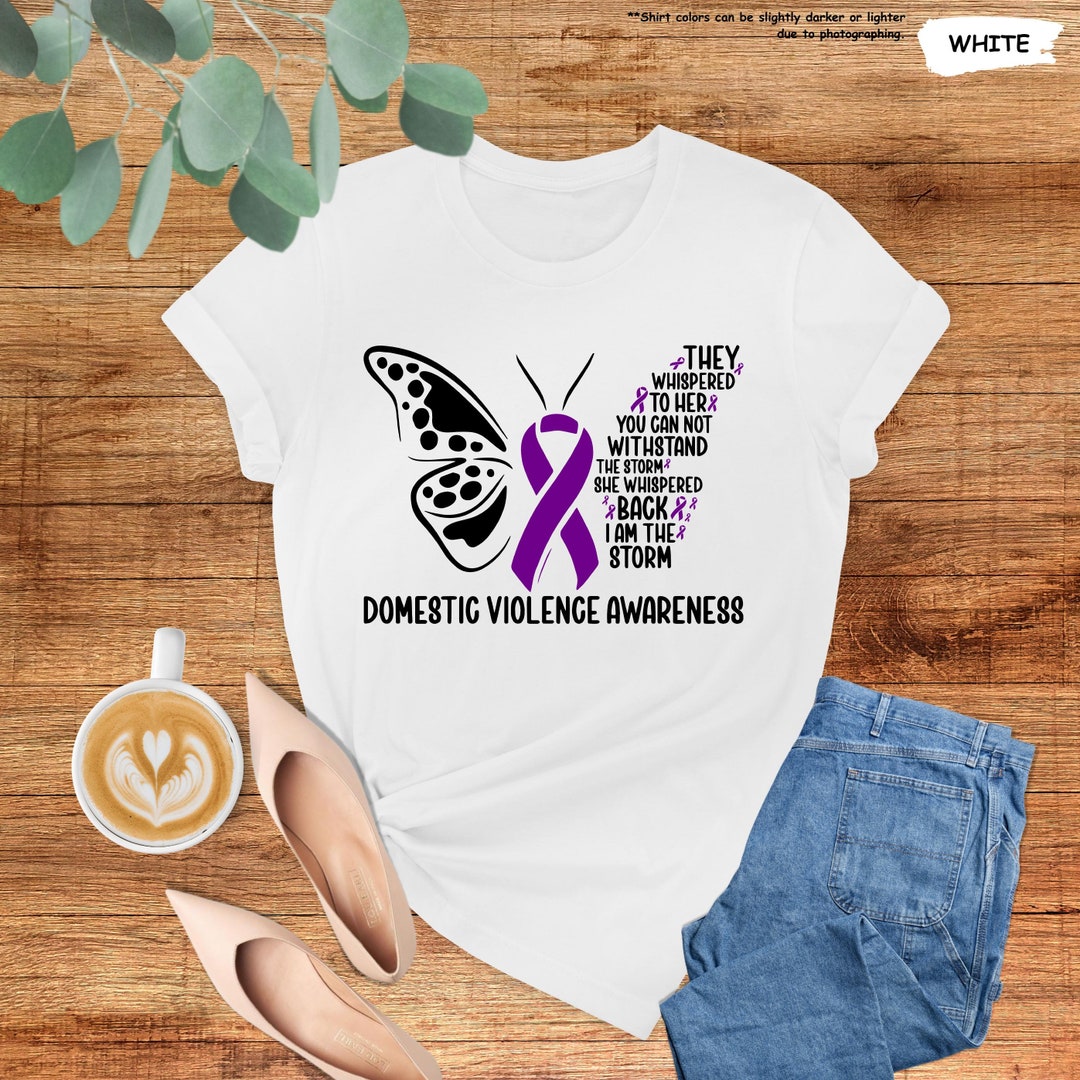 Domestic Violence Awareness Shirt Women, Purple Ribbon Shirt, Domestic ...