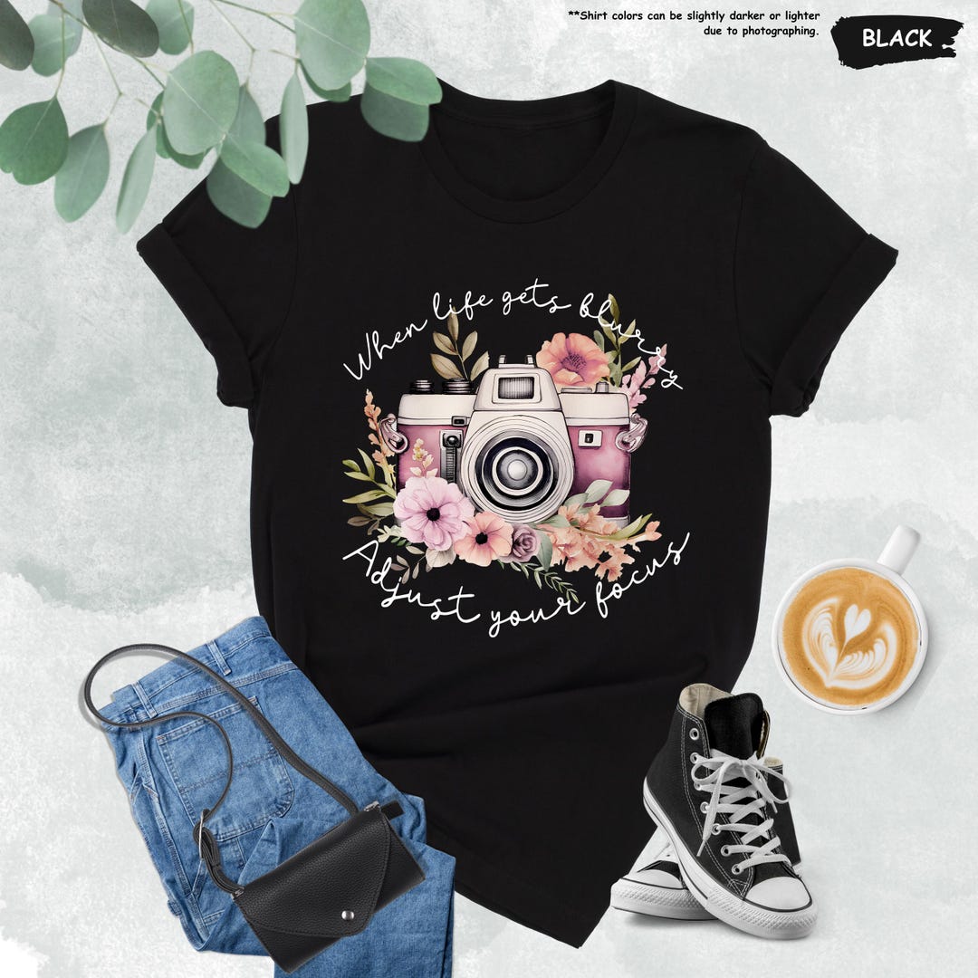 Floral Camera Shirt Woman, Funny Photography Tee, Photographer Gift ...
