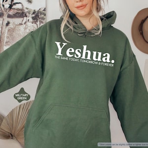 Yeshua Hoodie, Christian Sweatshirt, Religious Women Men Gift, Bible ...