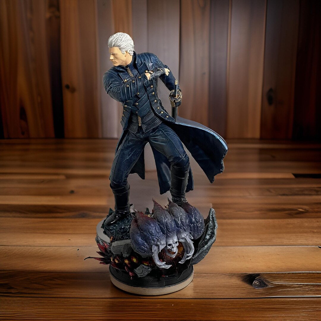 Devil May Cry Vergil Figure | Fully Painted 14K Resin Vergil Statue - Etsy