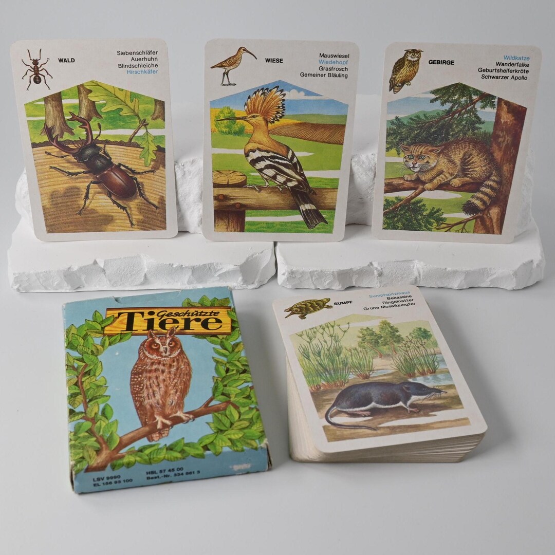 Card Game // Quartet "protected Animals" – Peterspiel GDR ...