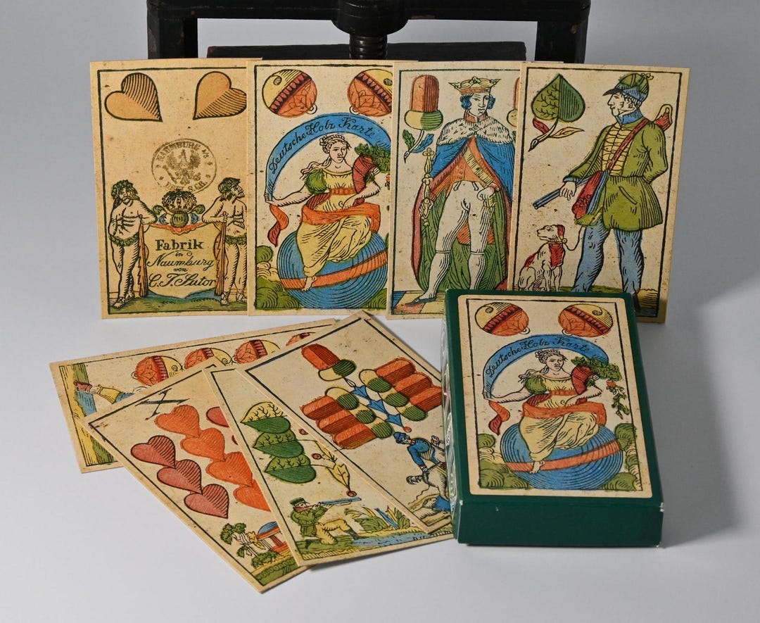 Skat Game, German Wooden Card, Facsimile Print - Etsy