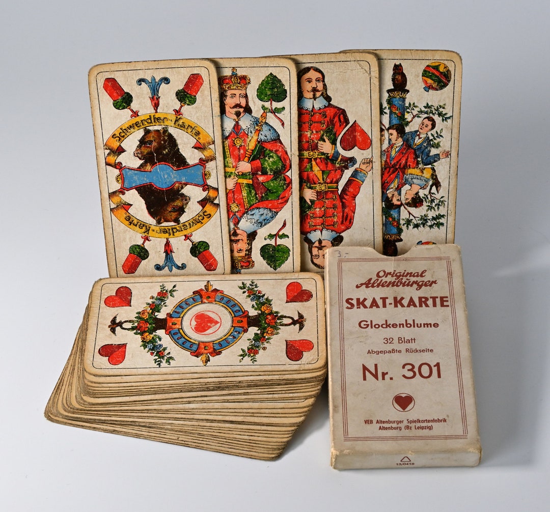 Skat Game, Skat Card No. 301, Schwerdter Card, Saxon Double Picture ...