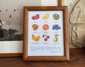 Fruit of the Spirit Cards Watercolor Floral Gallery Wall Decor Digital ...