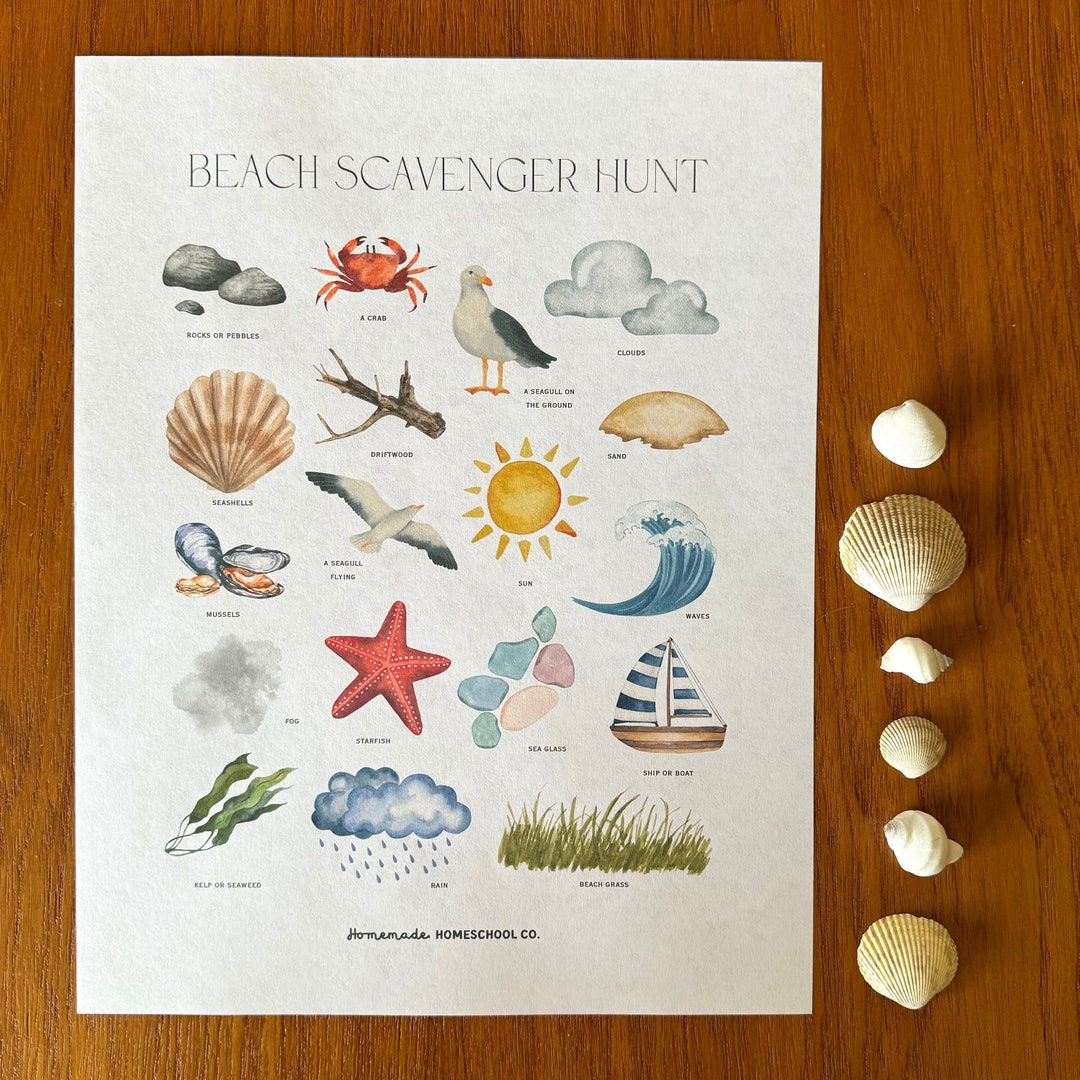 Beach Scavenger Hunt Printable - Etsy