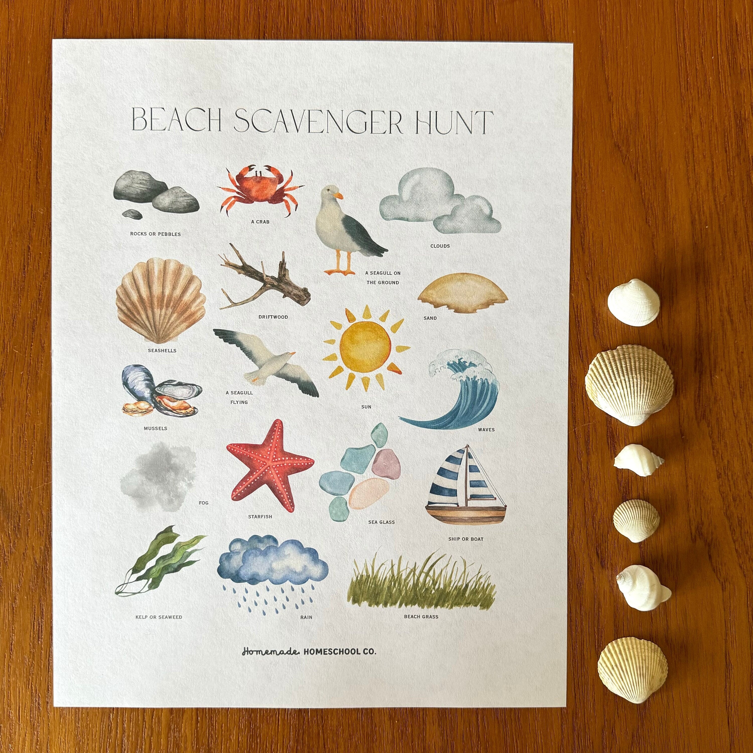 Beach Scavenger Hunt Printable - Etsy