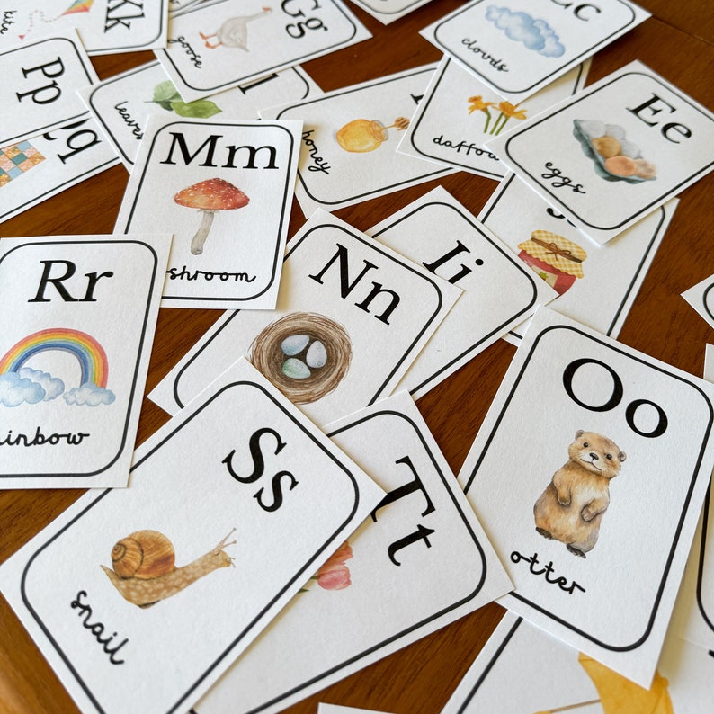 Watercolor Alphabet Cards for Classroom | Watercolor Alphabet Flash ...