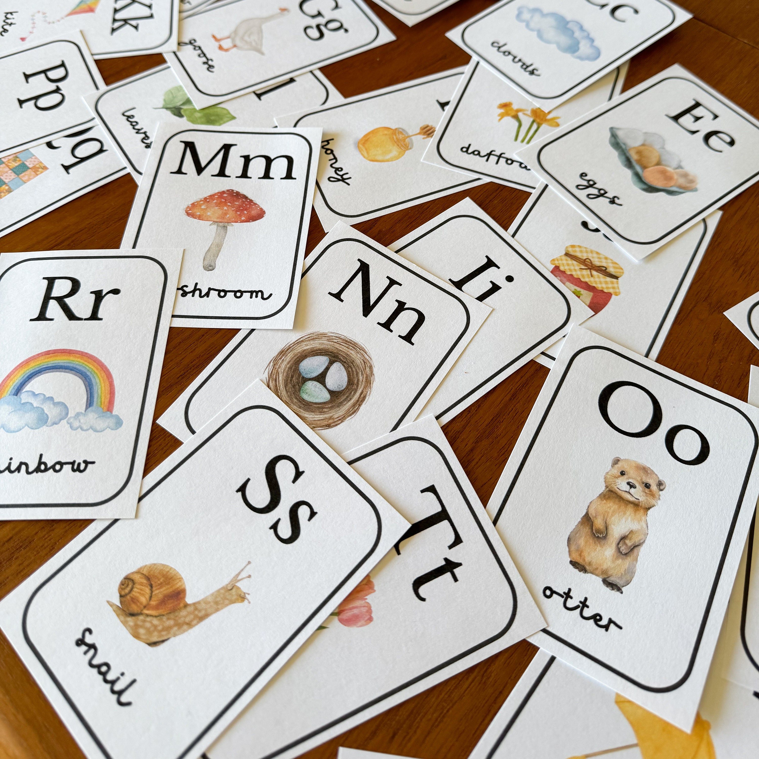 Watercolor Alphabet Cards for Classroom | Watercolor Alphabet Flash ...