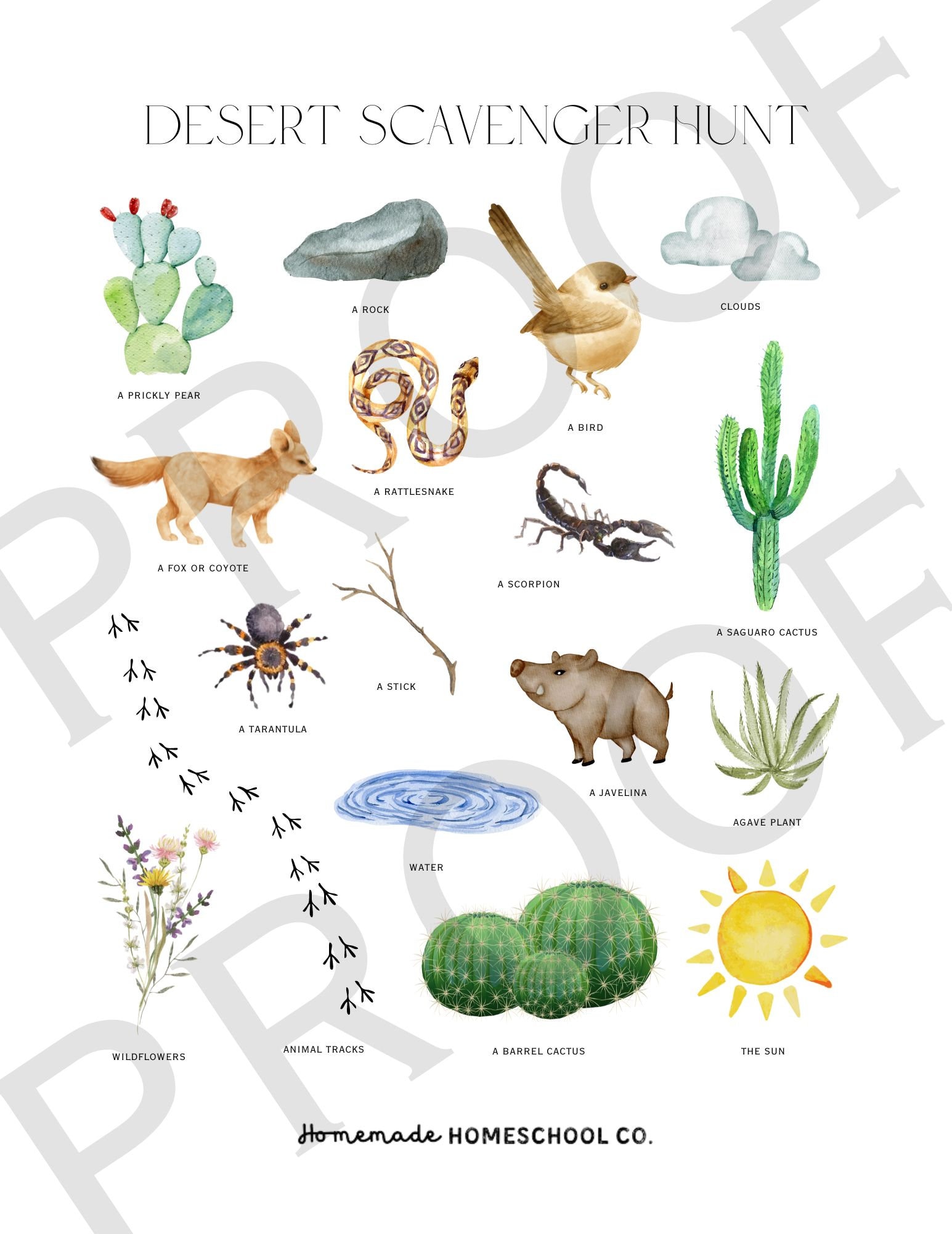 Desert Scavenger Hunt Printable - Etsy