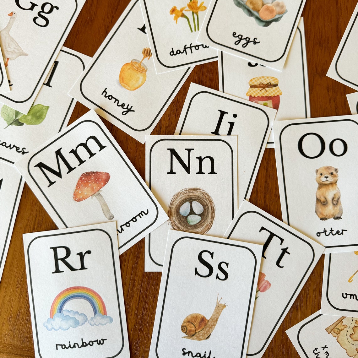 Watercolor Alphabet Cards for Classroom | Watercolor Alphabet Flash ...