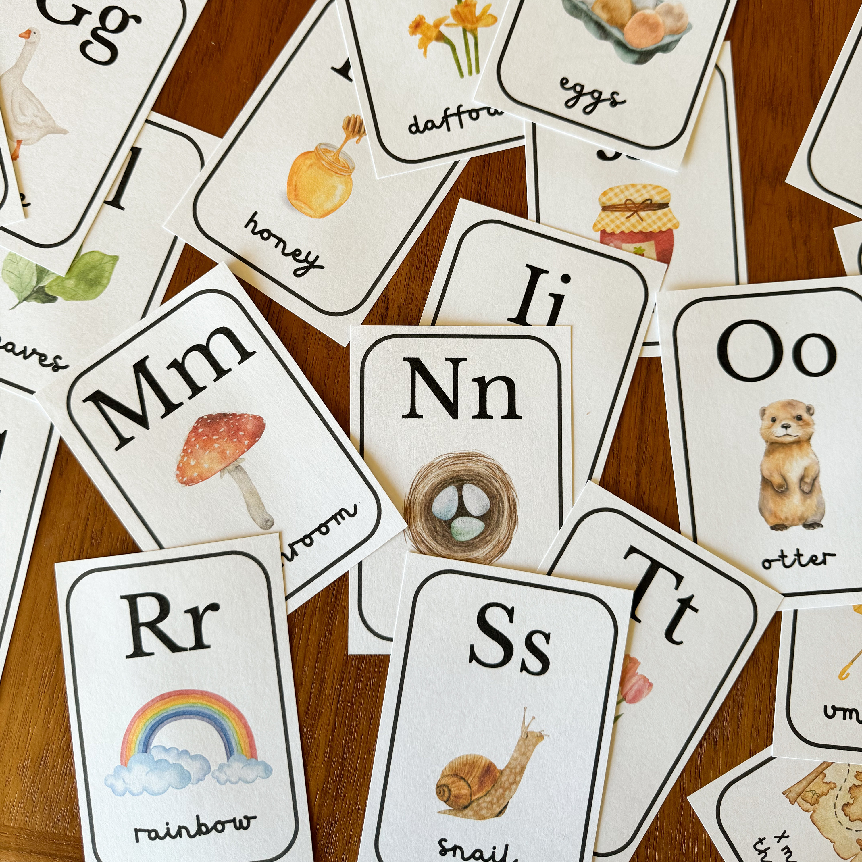 Watercolor Alphabet Cards for Classroom | Watercolor Alphabet Flash ...