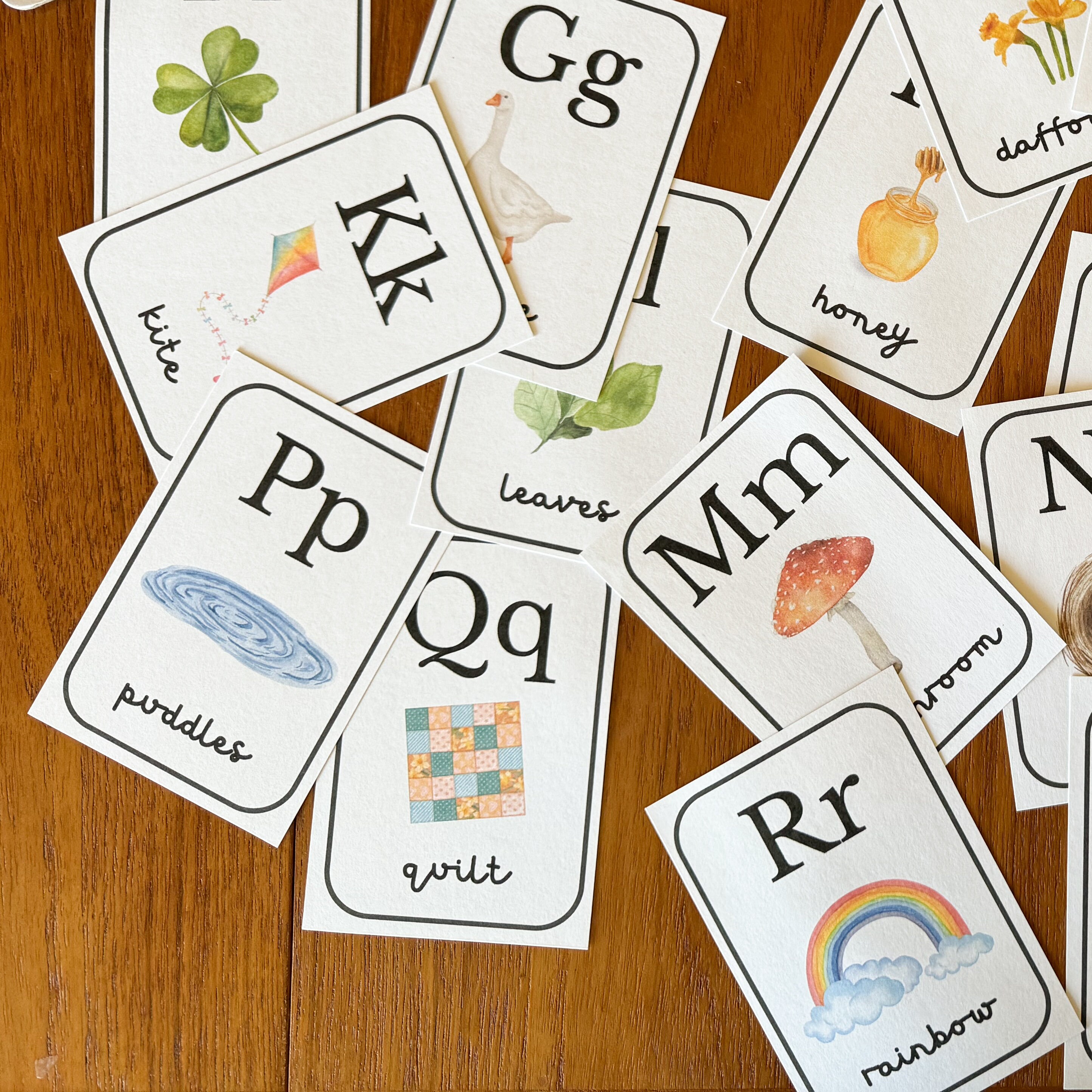 Watercolor Alphabet Cards for Classroom | Watercolor Alphabet Flash ...