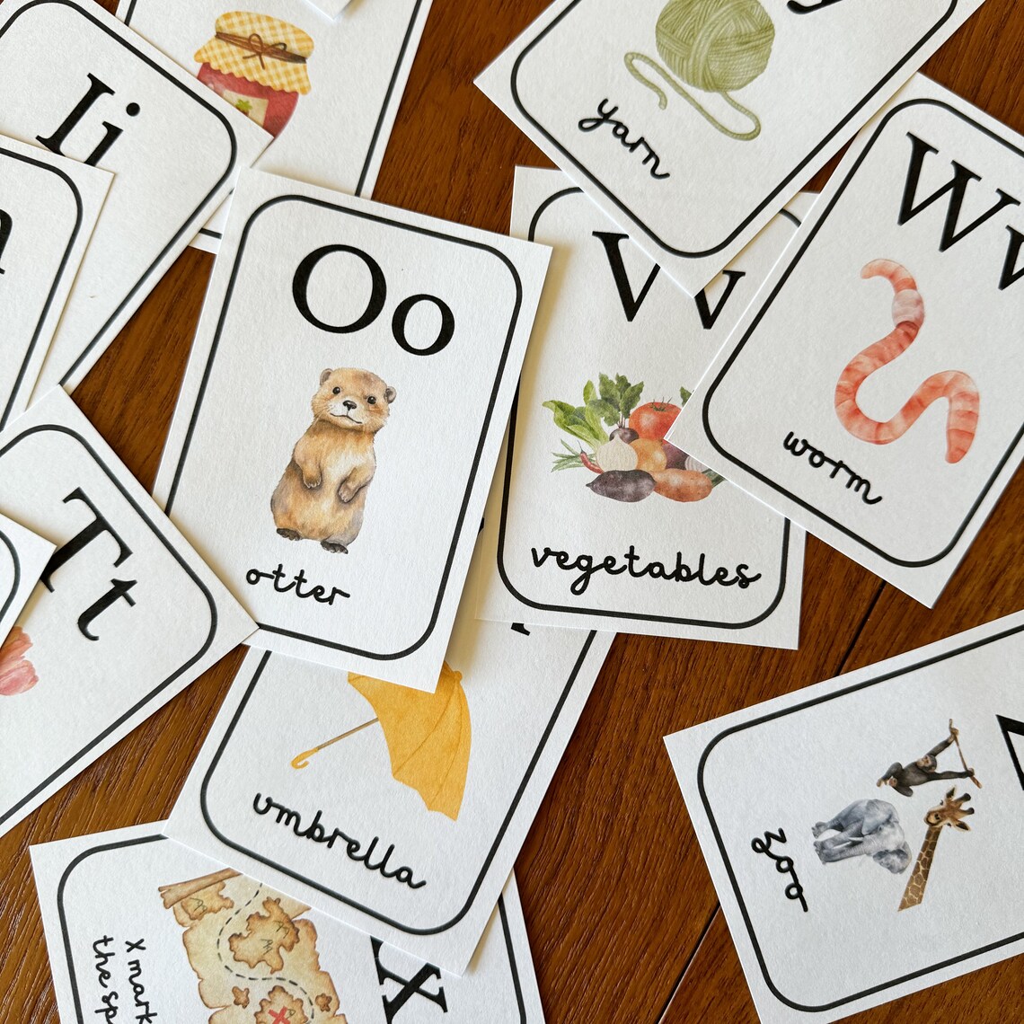 Watercolor Alphabet Cards for Classroom | Watercolor Alphabet Flash ...