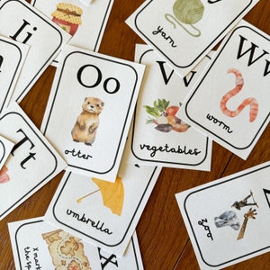 Watercolor Alphabet Cards for Classroom | Watercolor Alphabet Flash ...