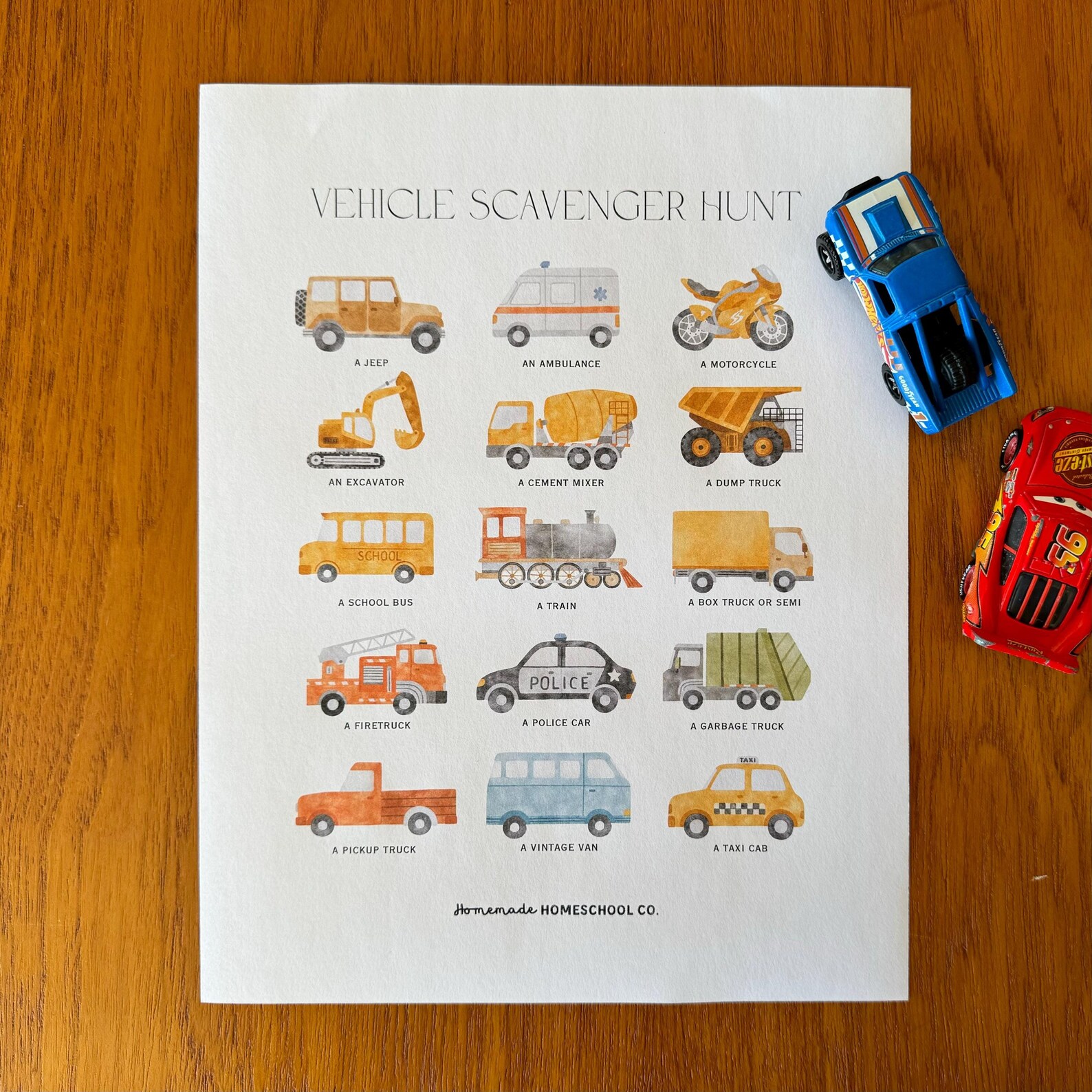 Vehicle Scavenger Hunt Printable - Etsy