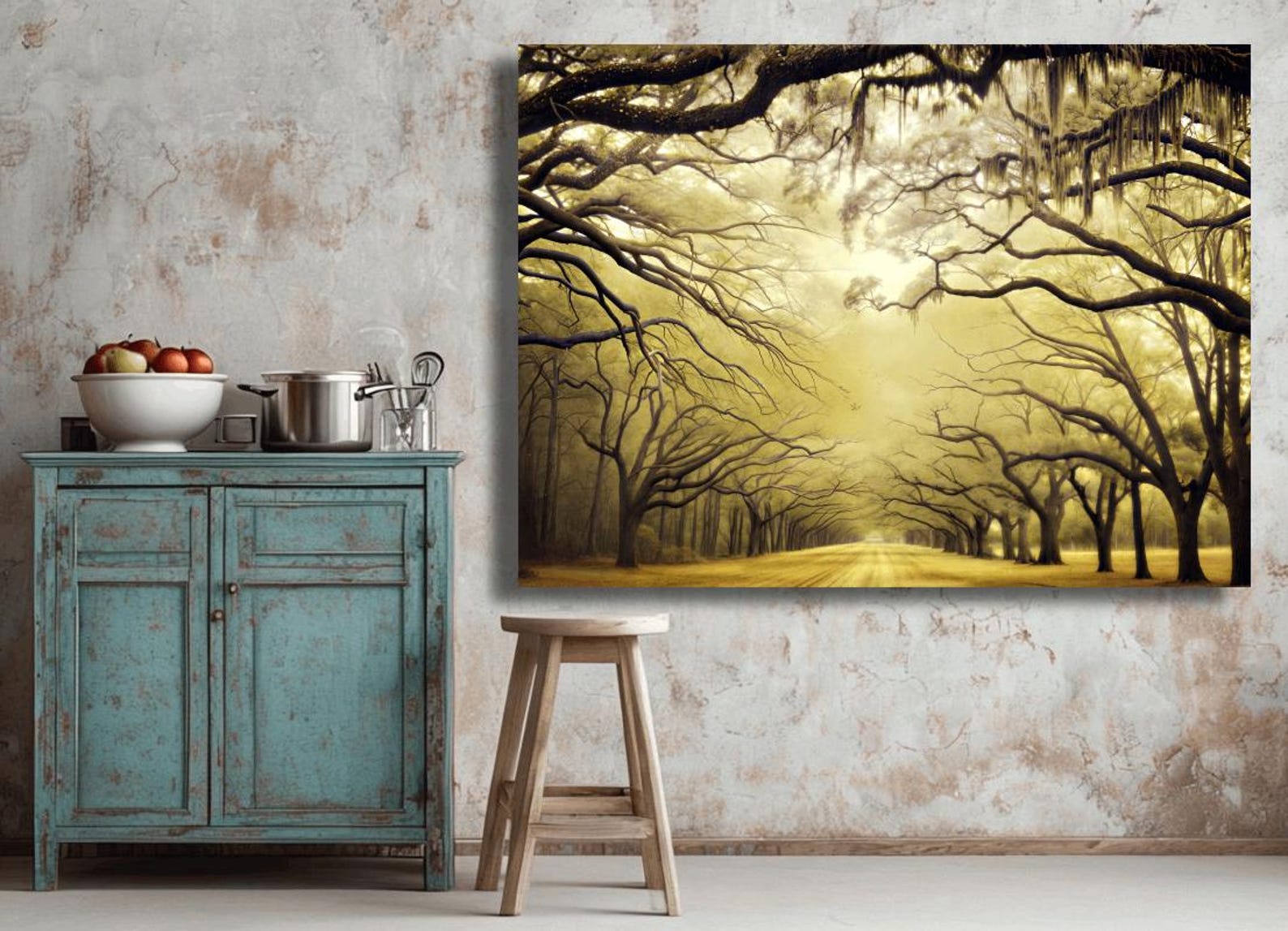 Whispering Oaks Pathway Scene Wall Art - Etsy