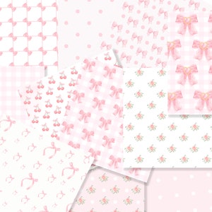 Coquette Digital Paper, Pink Digital Papers, Coquette Paper PNG - Etsy