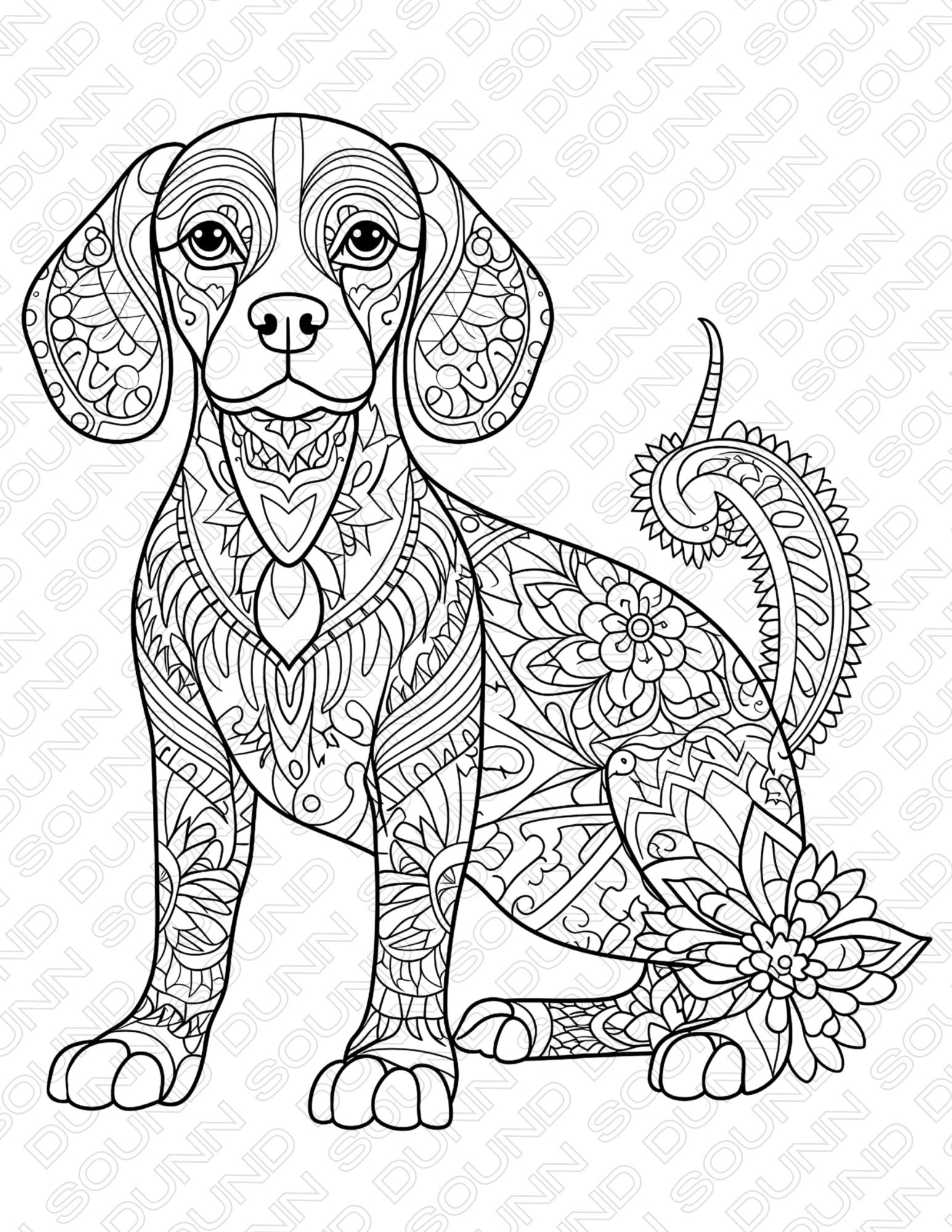 Mandala Dog Style Coloring Book Pages Bundle of Ten 8.5 X 8.5 Images ...