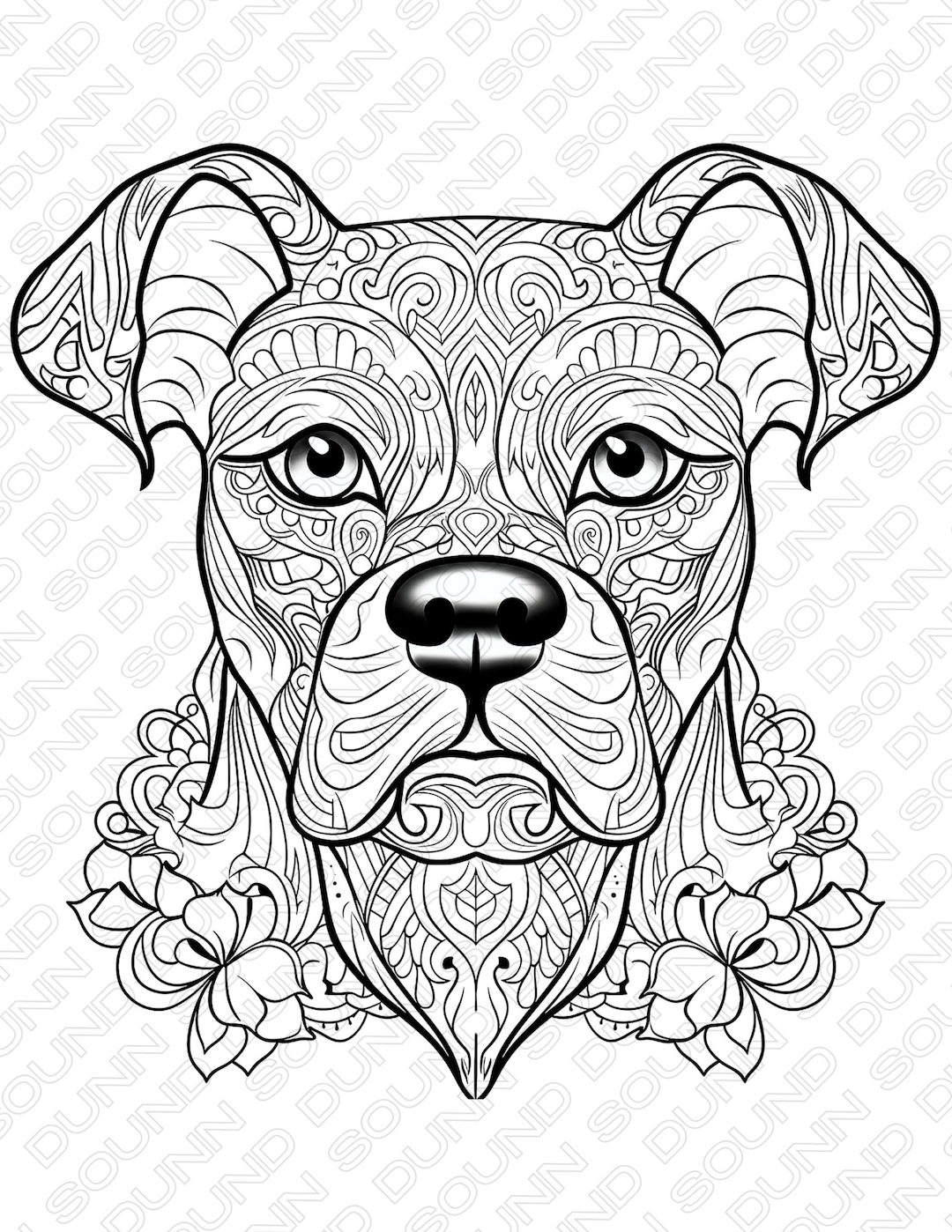 Mandala Dog Style Coloring Book Pages - Bundle of Ten 8.5 X 8.5 Images ...