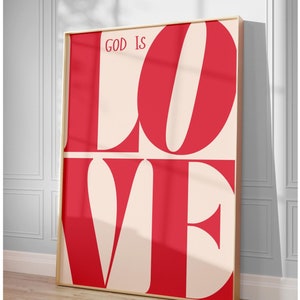 God is Love Poster God Quotes Poster 1 John 4 8 Wall Art Cool Christian ...