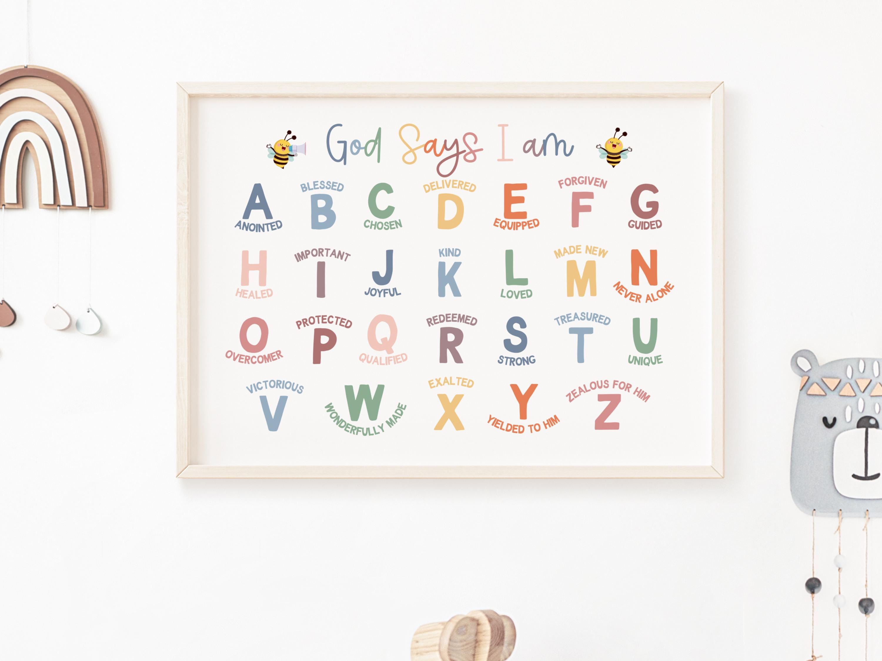God Says I Am Affirmation for Kids Christian Alphabet Affirmation Bible ...