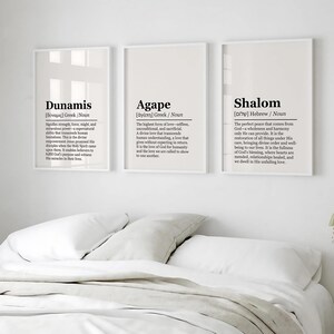 Greek Word Definition Wall Art Hebrew Word Meaning Print Shalom Print ...