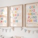 Set of 3 Colorful Christian Wall Art for Kids Ministry Decor Church ...