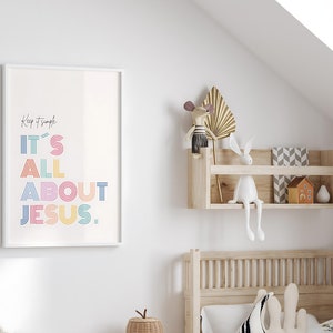 It's All About Jesus Theme Wall Art Colorful Christian Wall Art ...
