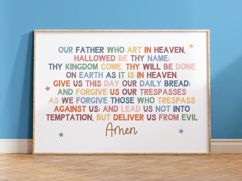 The Lords Prayer Kids Printable Poster Christian Classroom Decor ...