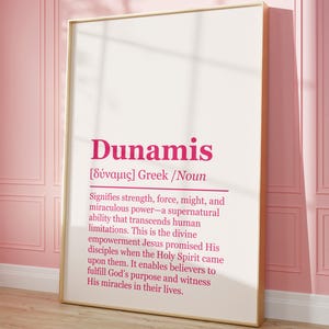 Set of 3 Pink Girly Christian Wall Art Greek Word Definition Wall Art ...