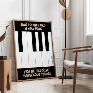 Psalm 98 Sing to the Lord Wall Art Trendy Christian Wall Art Cool ...