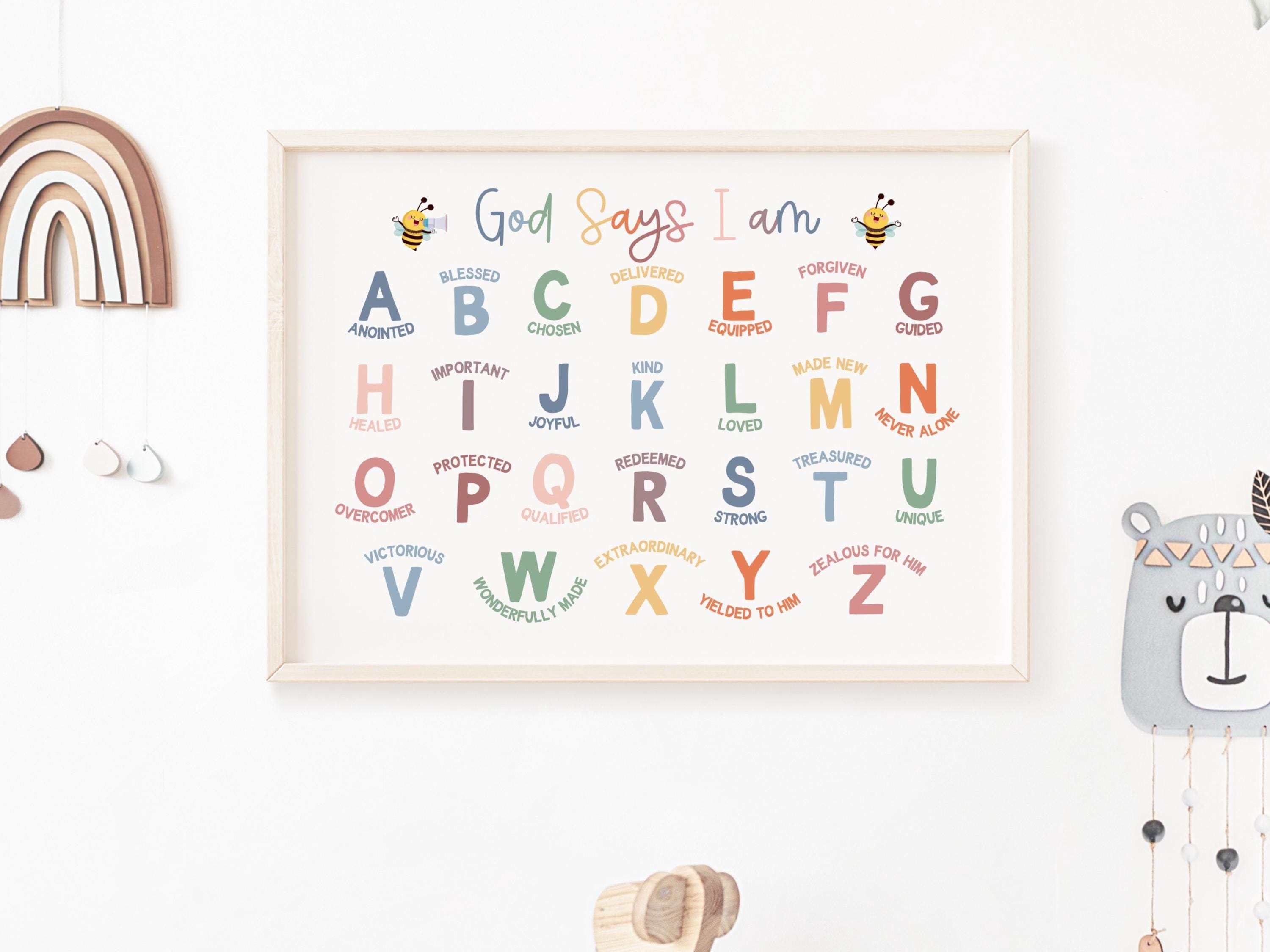 God Says I Am Affirmation for Kids Christian Alphabet Affirmation Bible ...