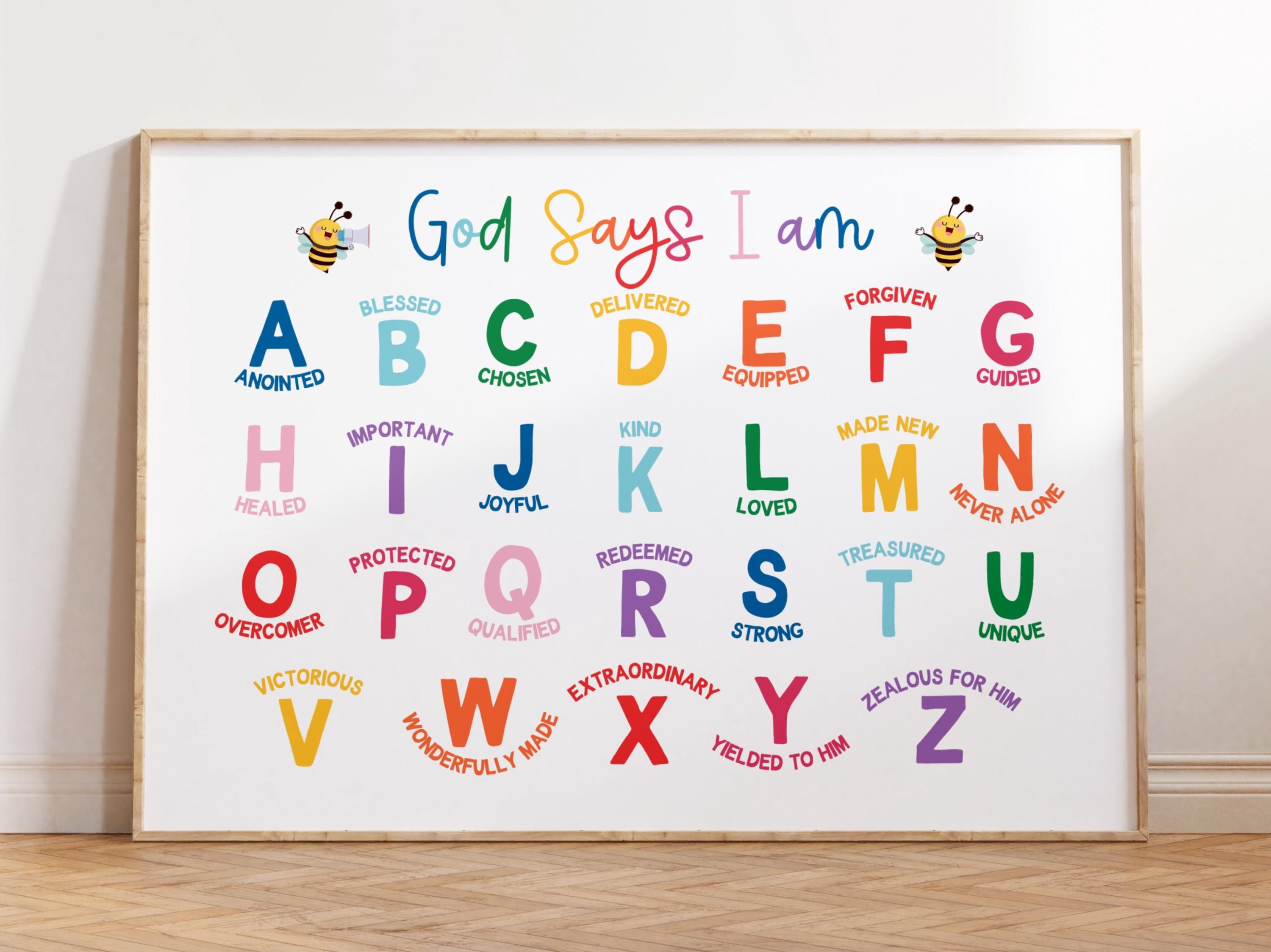 God Says I Am Affirmation for Kids Christian Alphabet Affirmation Bible ...