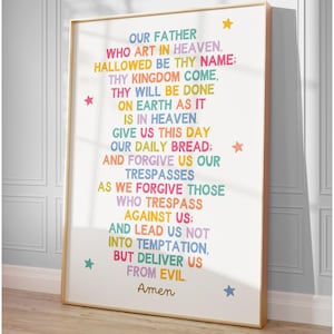 Daily Prayers for Kids Colorful Children Bible Verse Wall Art for Kids ...