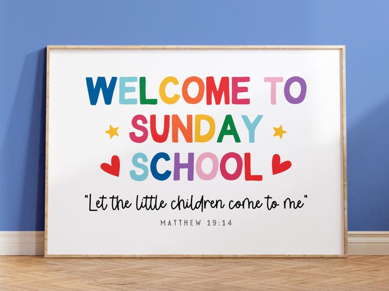 Welcome to Sunday School Poster Colorful Sunday School Classroom Decor ...