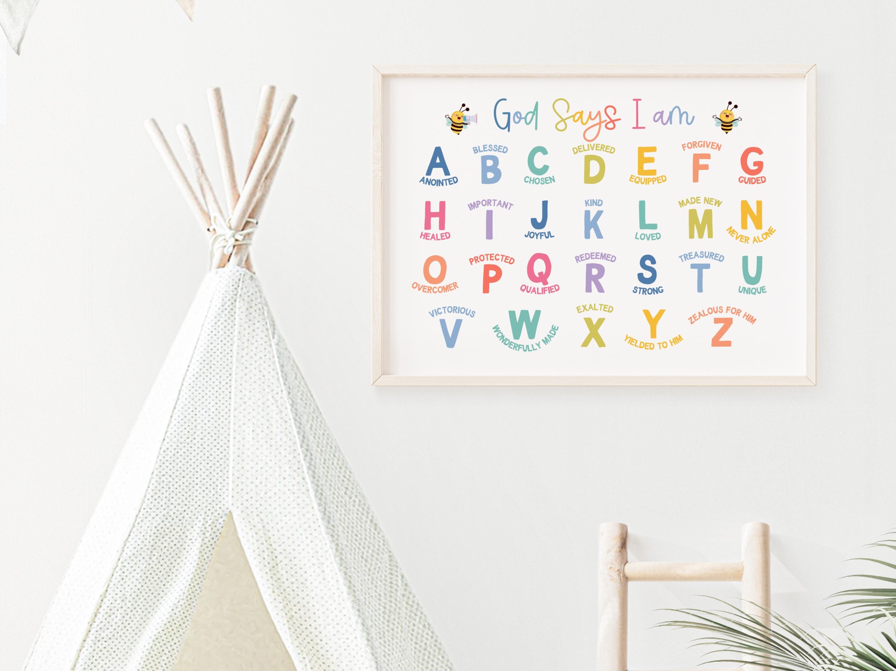 God Says I Am Affirmation for Kids Christian Alphabet Affirmation Bible ...