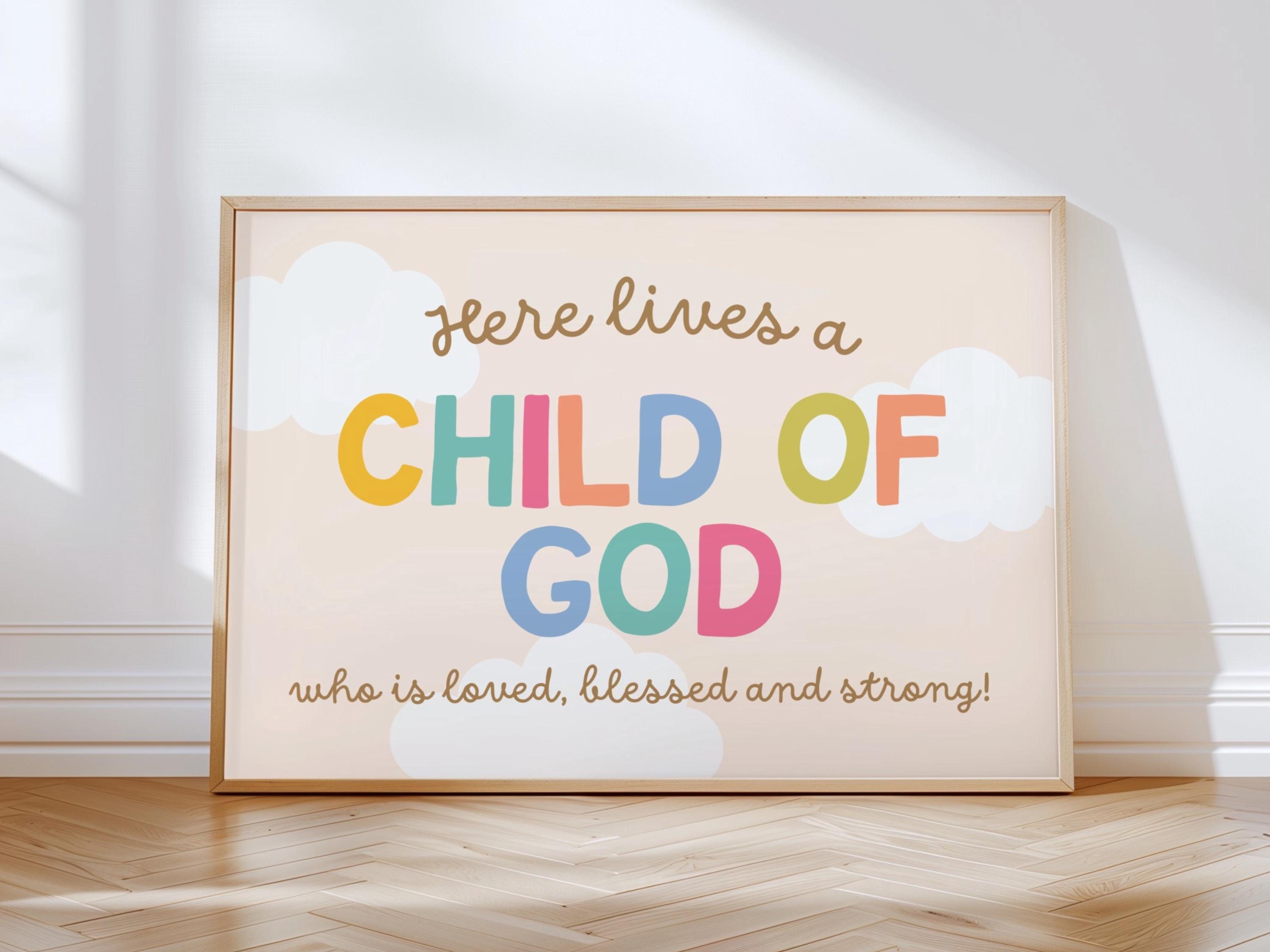 I Am a Child of God Print Bible Affirmations for Kids Poster Children ...