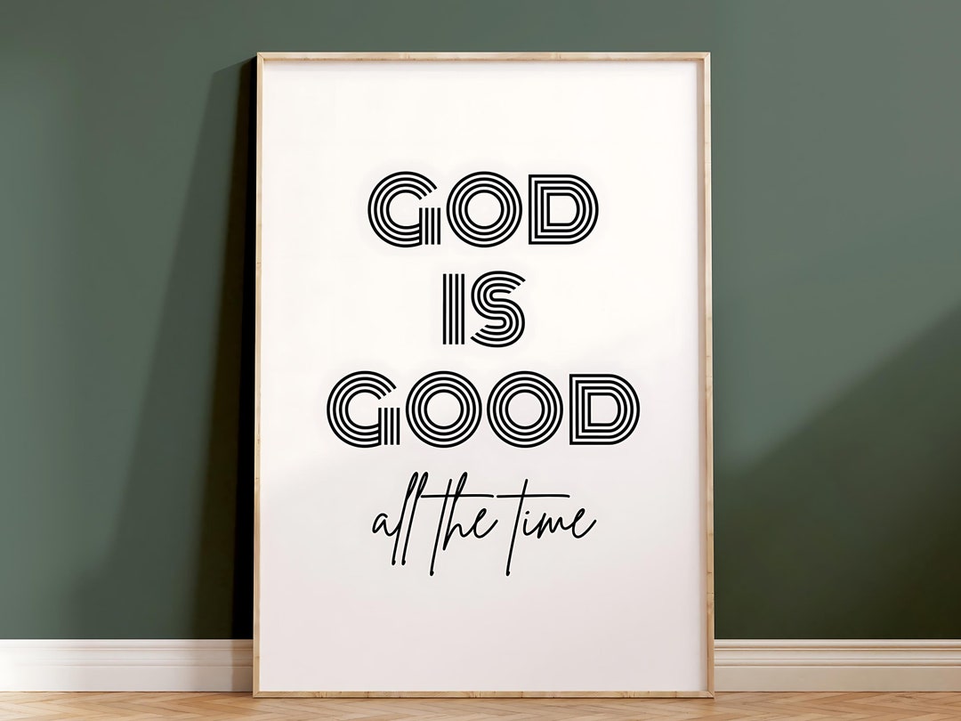 God is Good All the Time Print Retro Christian Wall Art Cool Christian ...
