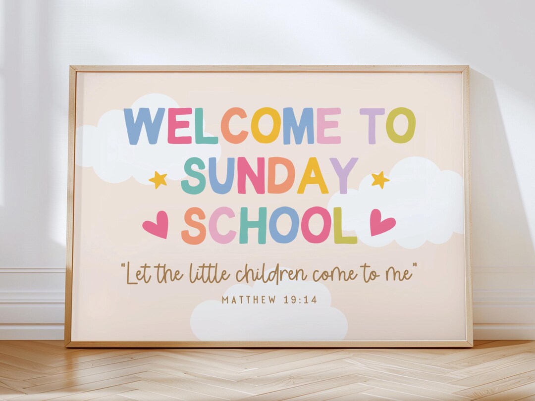 Welcome to Sunday School Poster Colorful Sunday School Classroom Decor ...