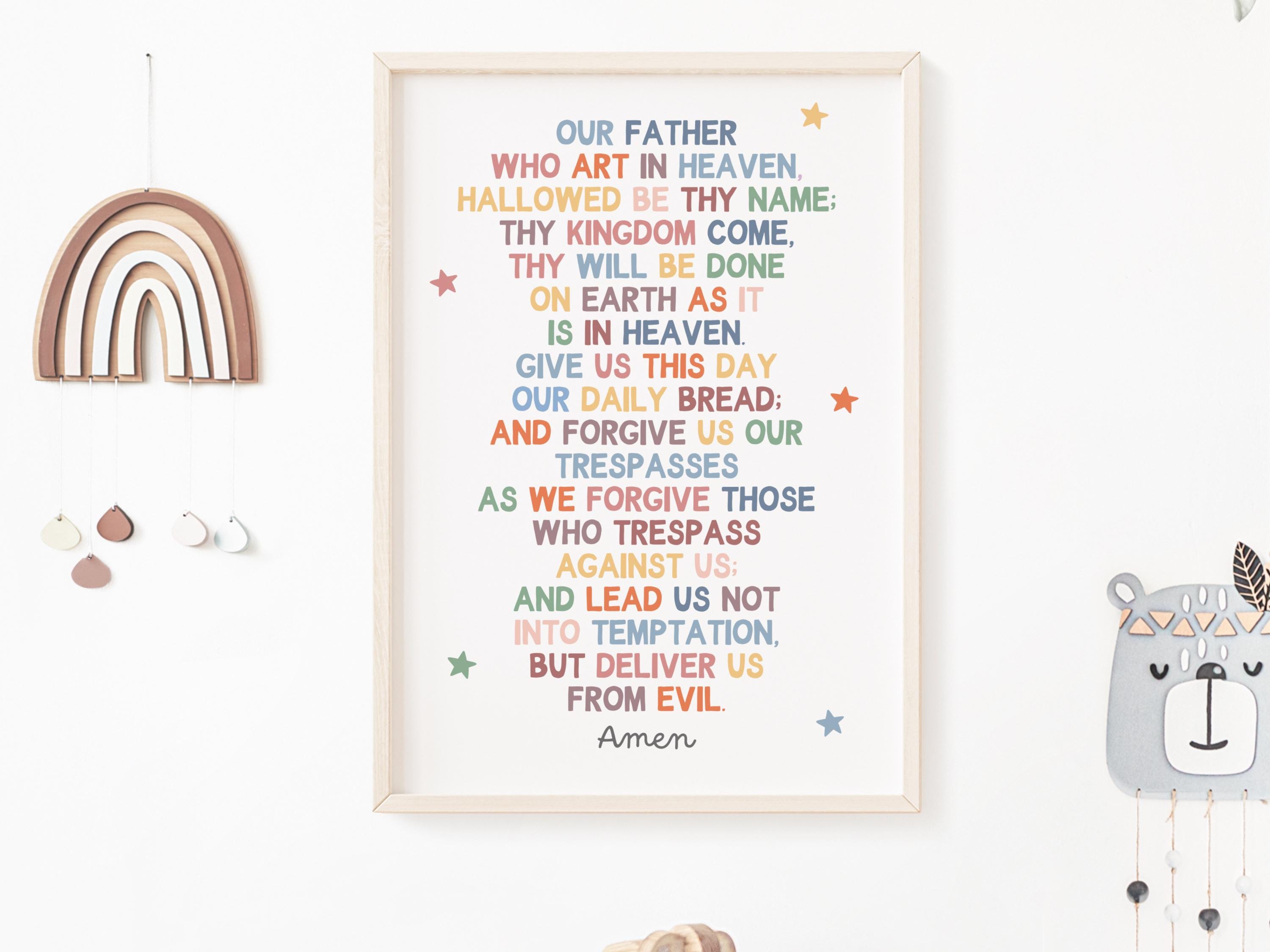 The Lords Prayer Kids Printable Poster Christian Classroom Decor ...