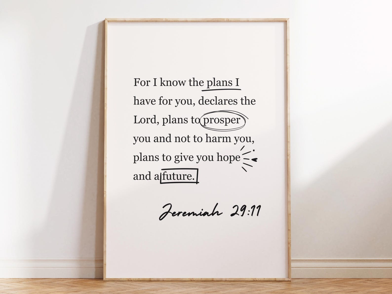 Jeremiah 29 11 Wall Art Printable Trendy Christian Wall Art Aesthetic ...