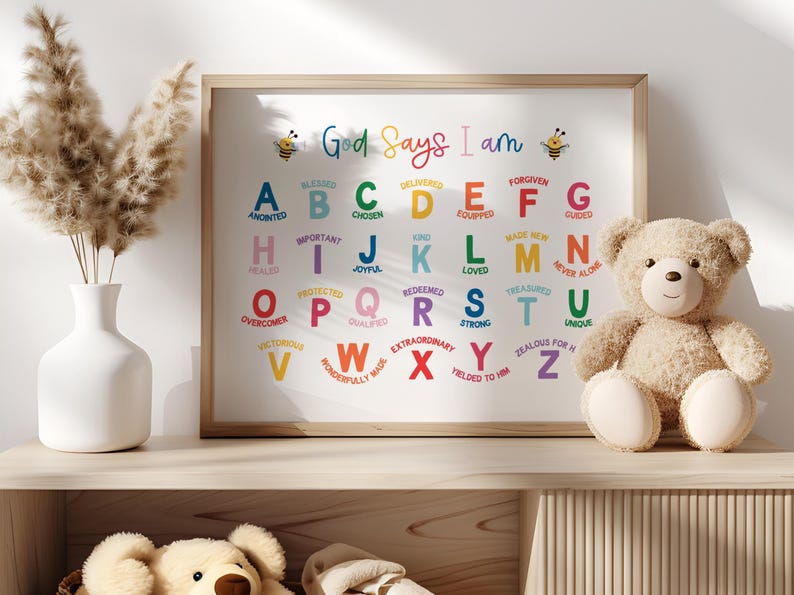 God Says I Am Affirmation for Kids Christian Alphabet Affirmation Bible ...
