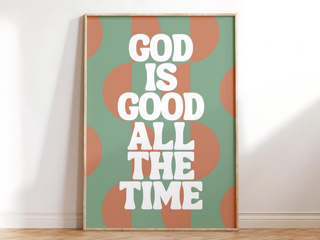 God is Good All the Time Print Colorful Retro Christian Poster Groovy ...